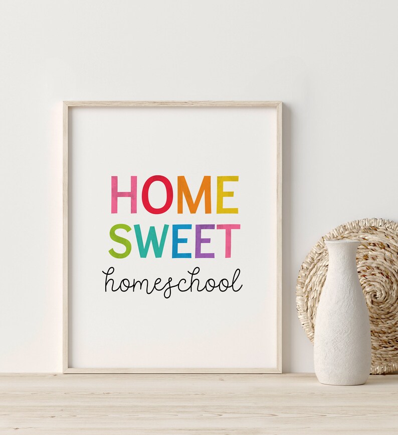 Home Sweet Homeschool Rainbow Classroom Sign Printable | Etsy