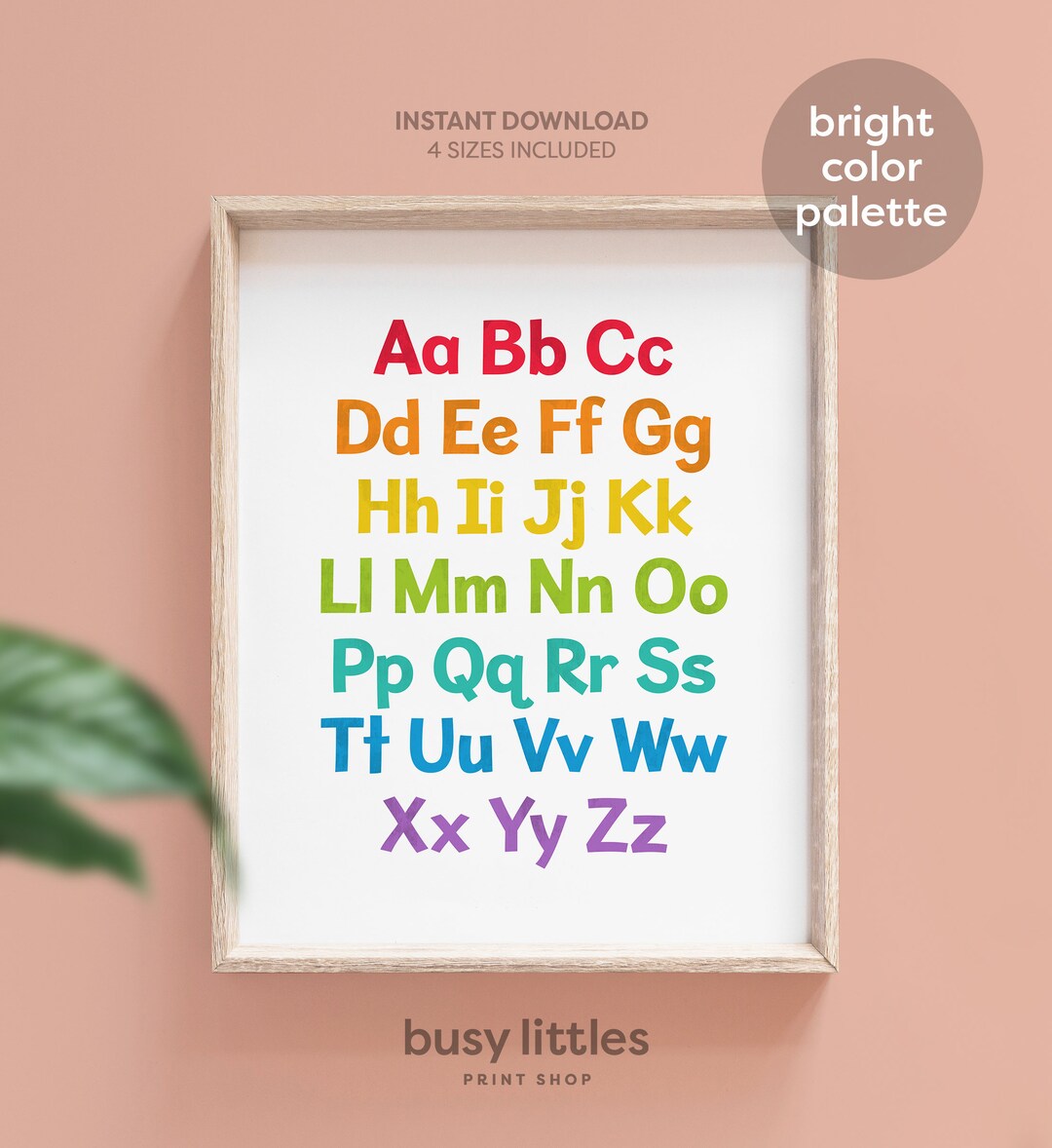 Rainbow Alphabet Printable Nursery Art, Abc's Poster, Homeschool ...