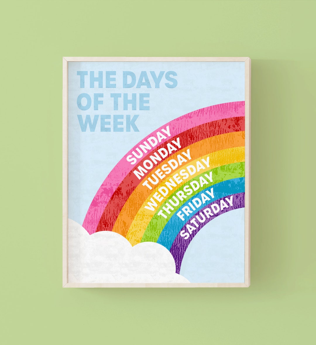 Rainbow Days of the Week Poster | Nursery Art | Homeschool Print ...