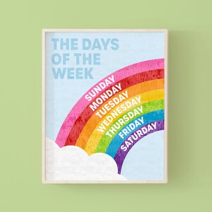 Rainbow Days of the Week Poster | Nursery Art | Homeschool Print ...