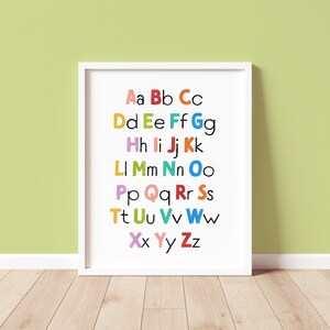 Rainbow Alphabet Poster, Nursery Art, Homeschool Print, ABC Art ...