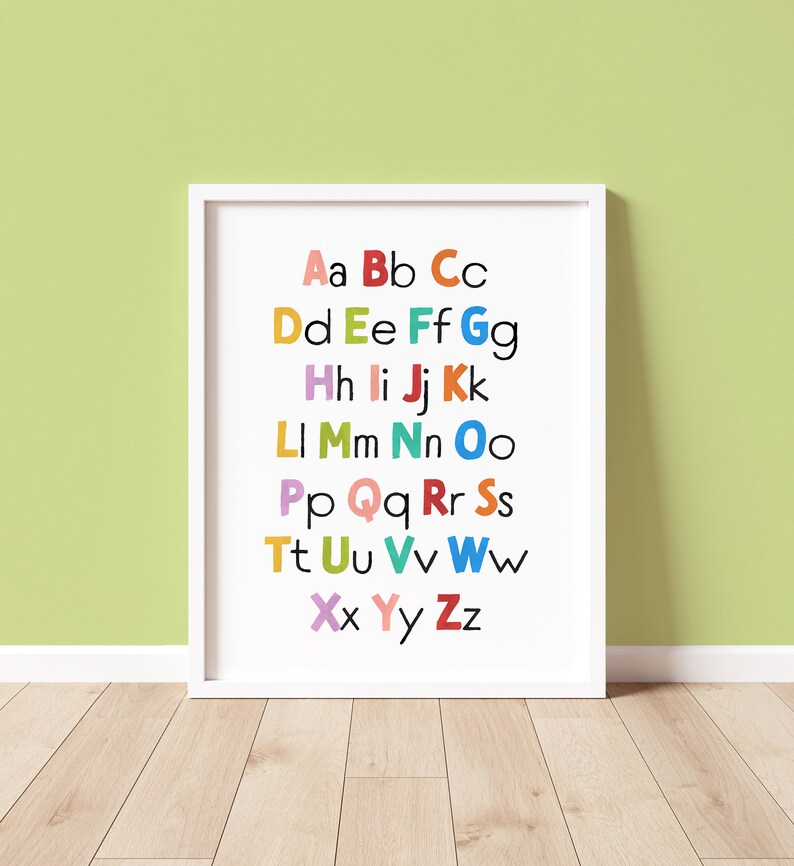 Rainbow Alphabet Poster, Nursery Art, Homeschool Print, ABC Art ...