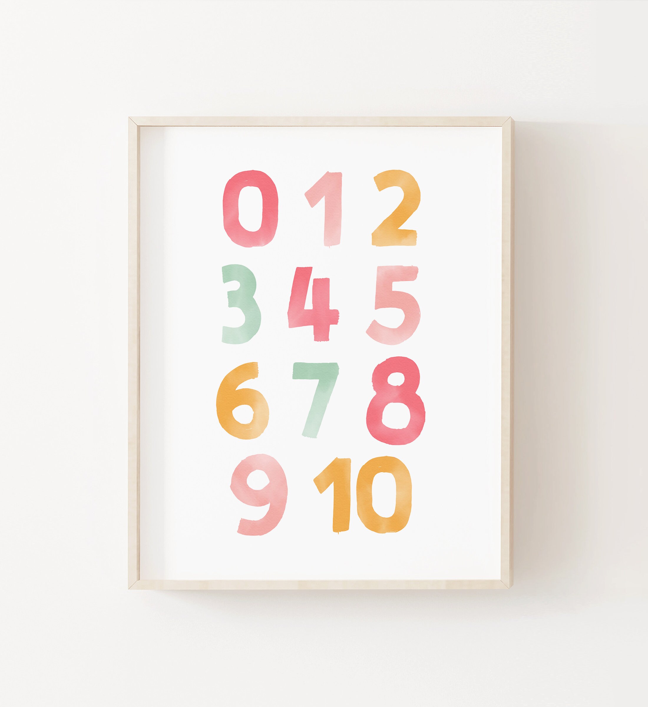 Watercolor Alphabet and Numbers Nursery Art Set Instant | Etsy