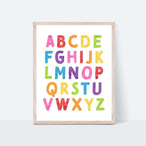 Rainbow Alphabet Nursery Art Homeschool Print Classroom - Etsy