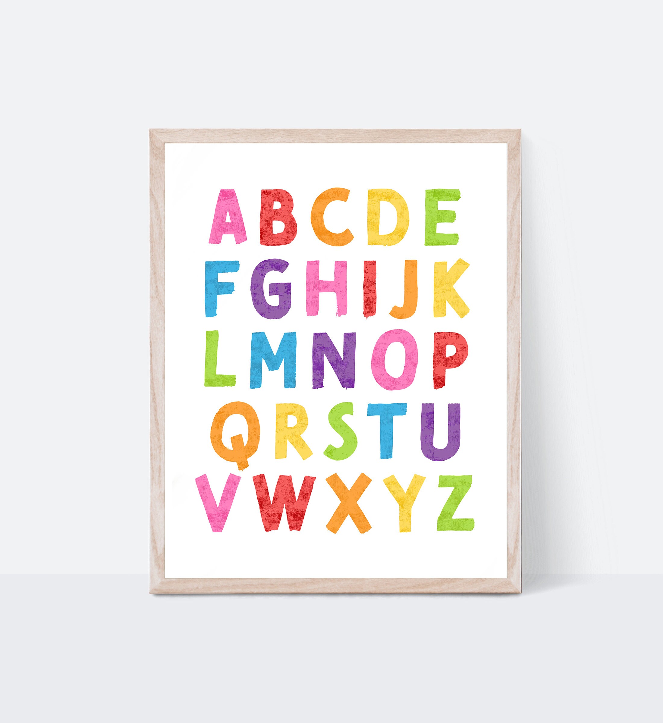 Rainbow Alphabet Nursery Art Homeschool Print Classroom - Etsy