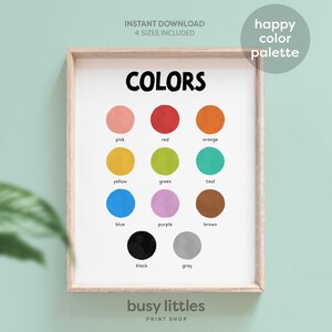 Rainbow Colors Poster, Learning Colors, Classroom Print, Homeschool ...