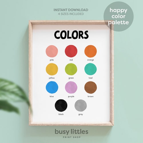 Rainbow Colors Educational Print Classroom Art Learning - Etsy