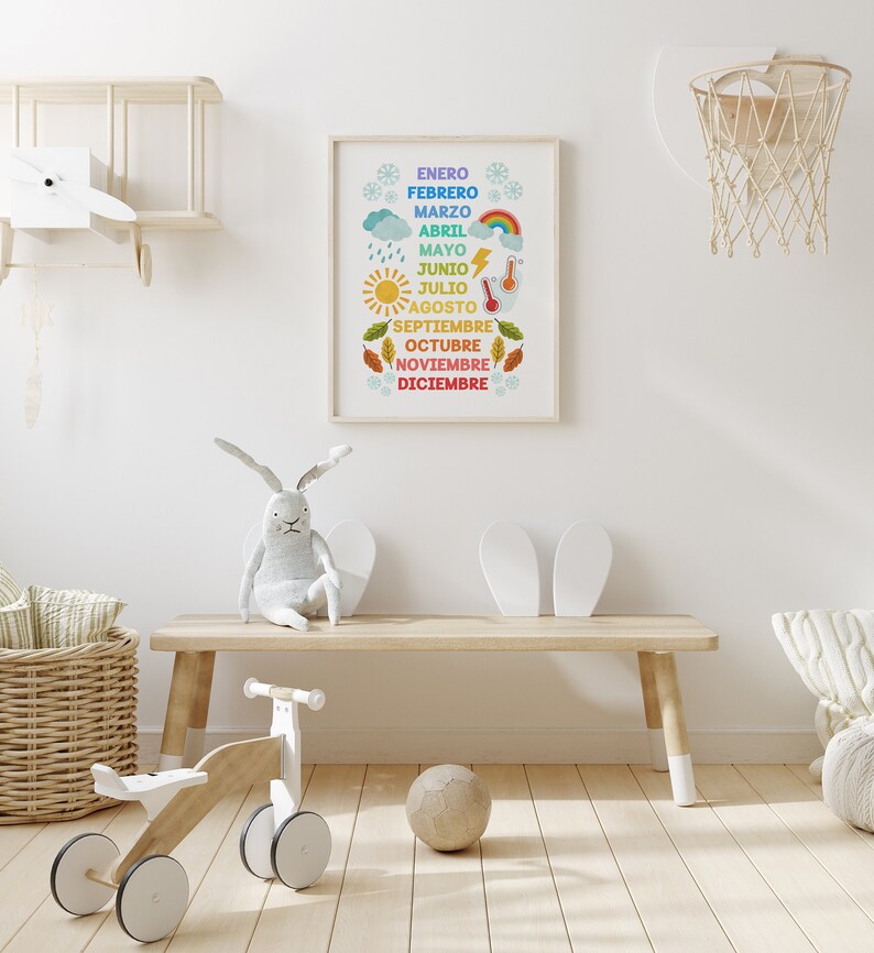 Spanish Months of the Year Educational Poster Learning - Etsy