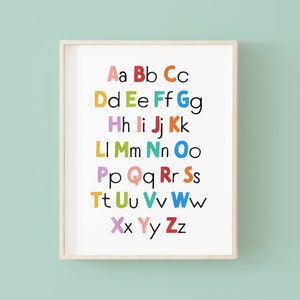 Rainbow Alphabet Poster, Nursery Art, Homeschool Print, ABC Art ...