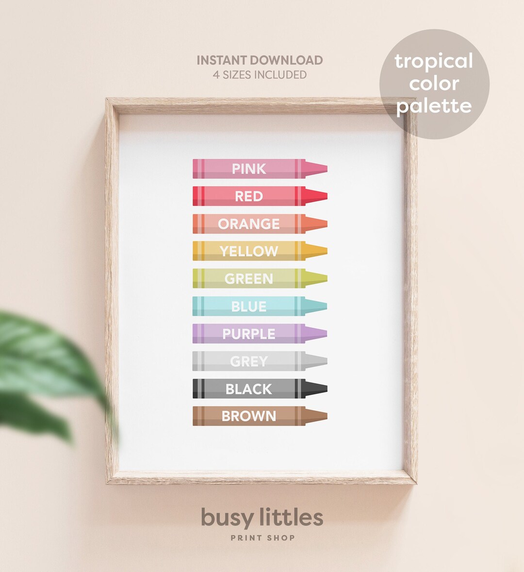 Pastel Colors Poster, Educational Poster, Crayon Homeschool Print ...
