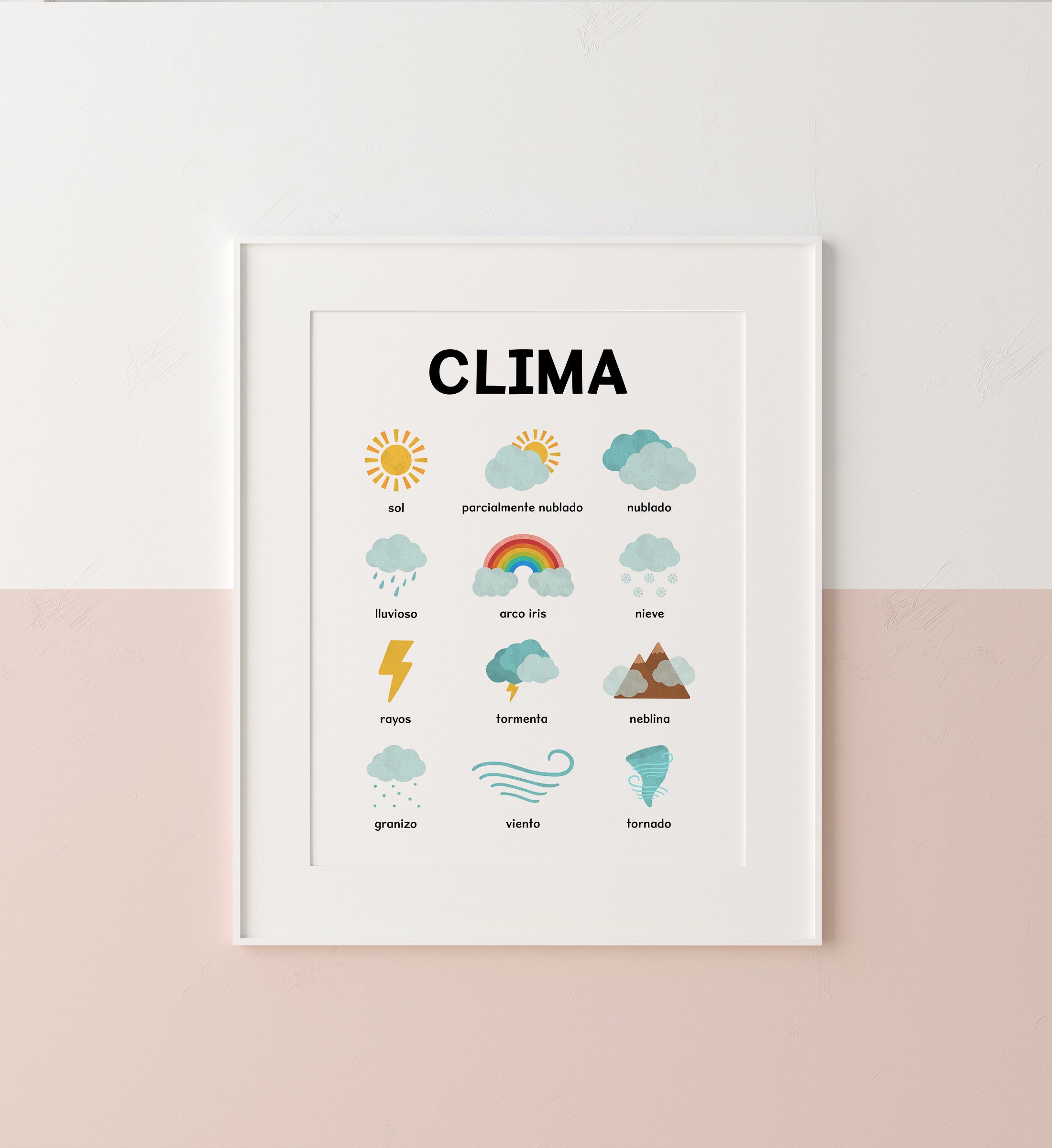 Spanish Weather Educational Poster Learning Spanish Español | Etsy