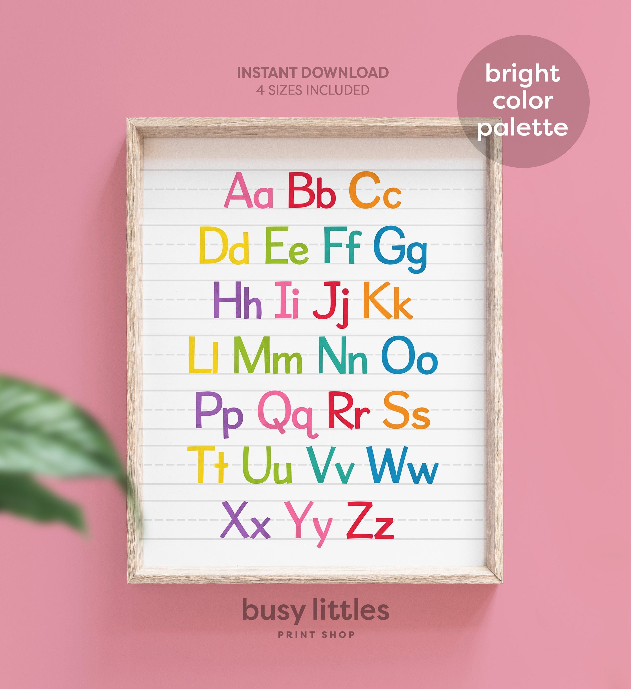 ABC Printable Wall Art, Colorful, Rainbow, Kids Room, Nursery Art ...