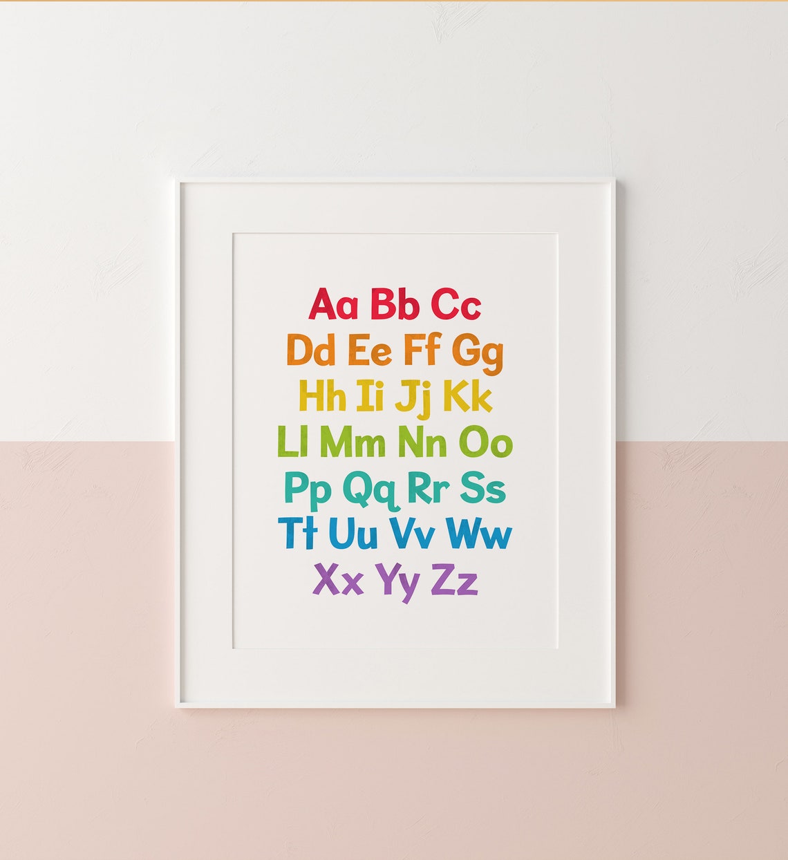 Rainbow Alphabet Printable Nursery Art Abc's Poster | Etsy