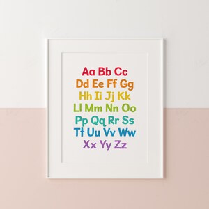 Rainbow Alphabet Printable Nursery Art, Abc's Poster, Homeschool ...