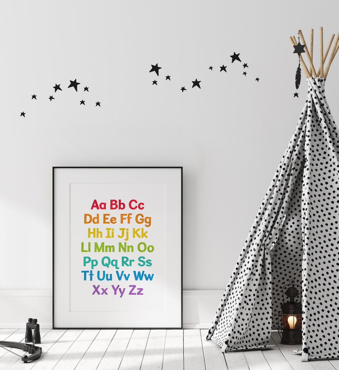 Rainbow Alphabet Printable Nursery Art Abc's Poster | Etsy