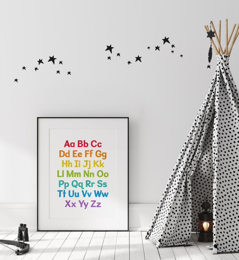 Rainbow Alphabet Printable Nursery Art, Abc's Poster, Homeschool ...