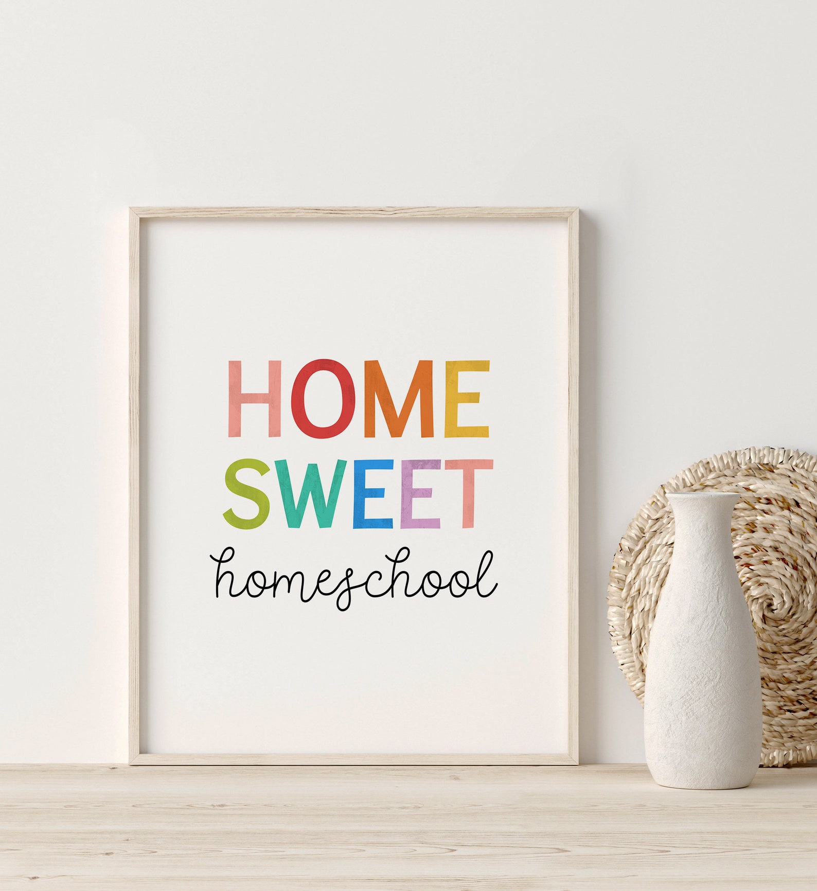 Home Sweet Homeschool Rainbow Classroom Sign, Printable Homeschool ...