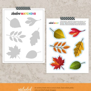 Preschool Fall Busy Binder Printable, Shadow Matching Activity, Busy ...
