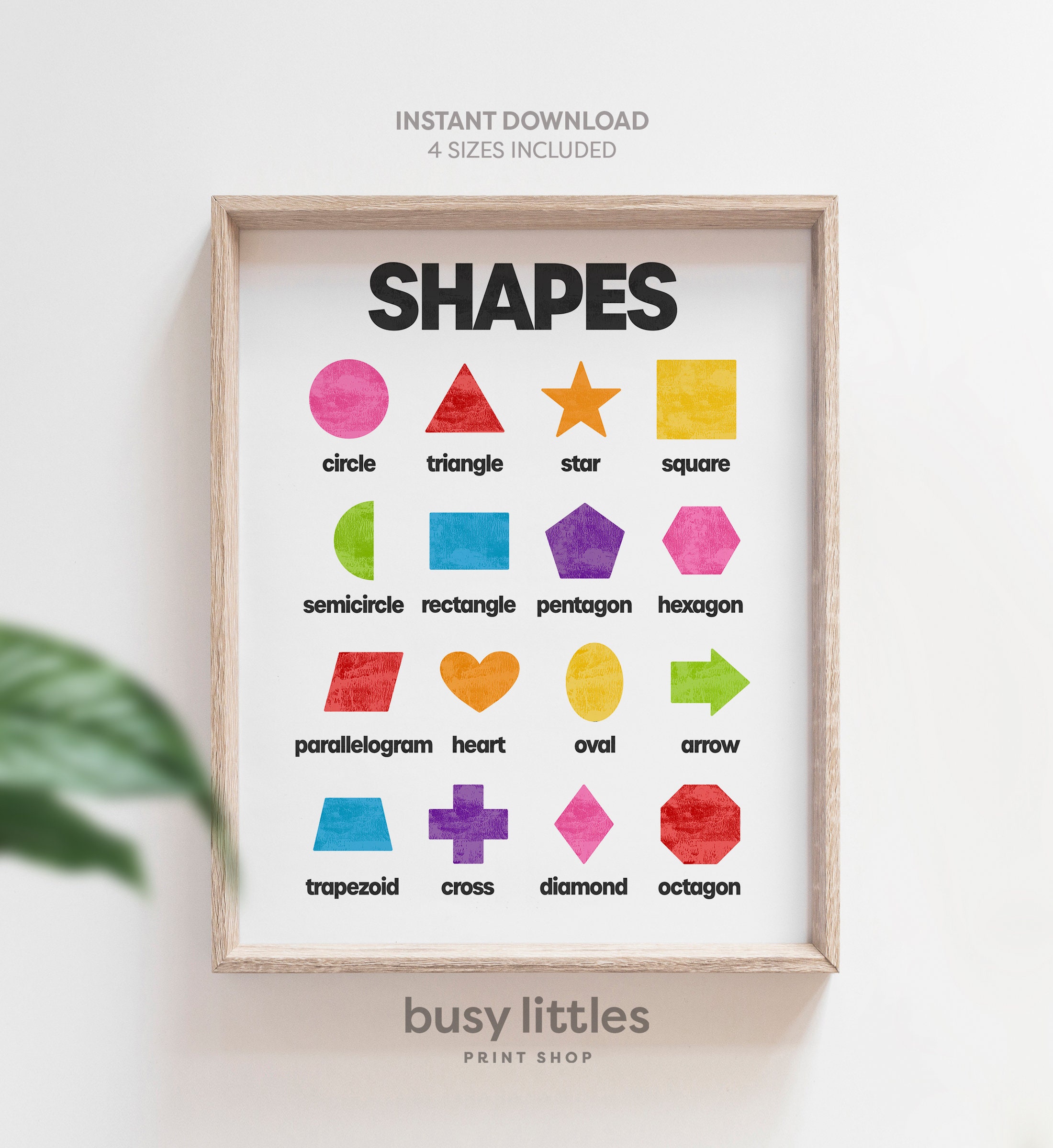 Art & Collectibles Homeschool Wall Art Class Room Wall Art Shapes ...