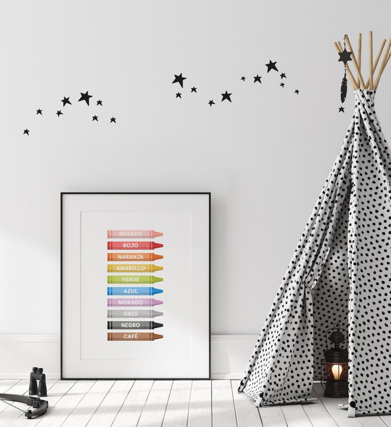 Spanish Colors Educational Poster Learning Spanish Español - Etsy