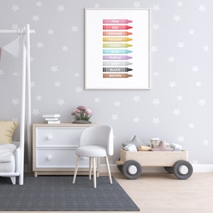 Pastel Colors Poster, Educational Poster, Crayon Homeschool Print ...