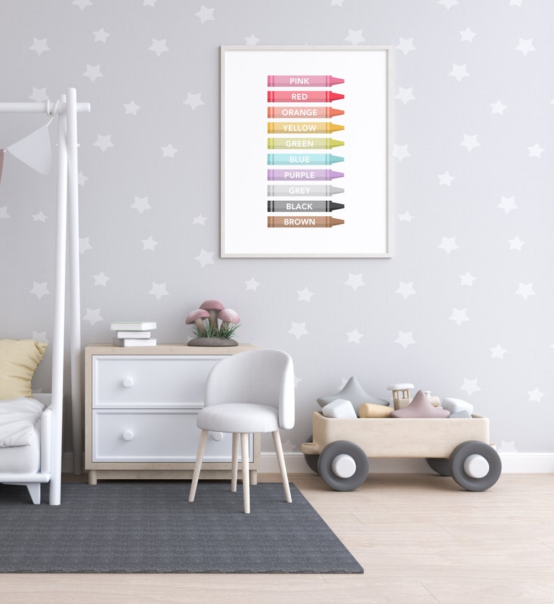 Pastel Colors Poster Educational Poster Crayon Homeschool - Etsy