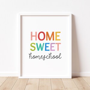 Home Sweet Homeschool Rainbow Classroom Sign, Printable Homeschool ...