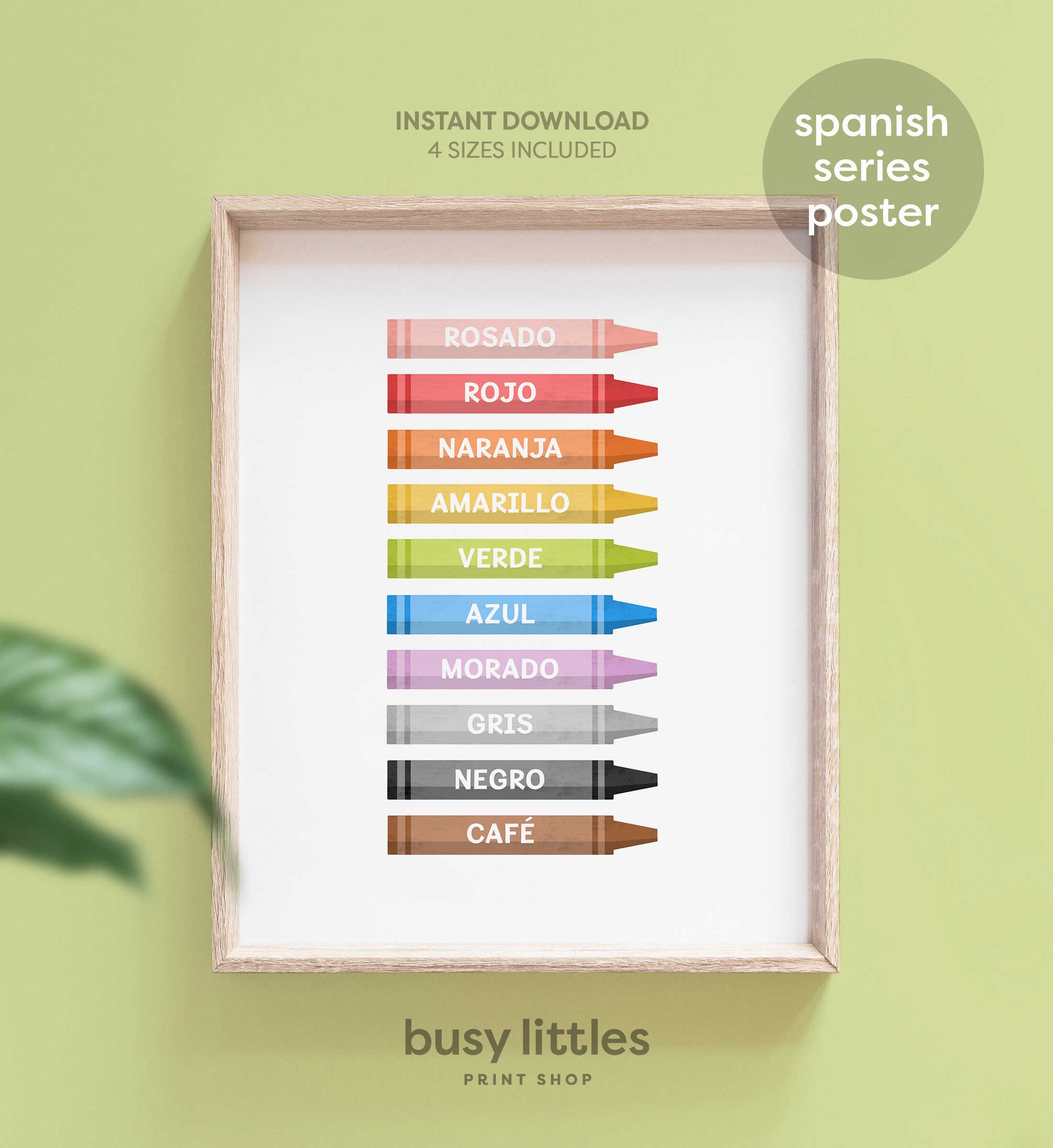 Spanish Colors Educational Poster, Learning Spanish, Español, Instant ...
