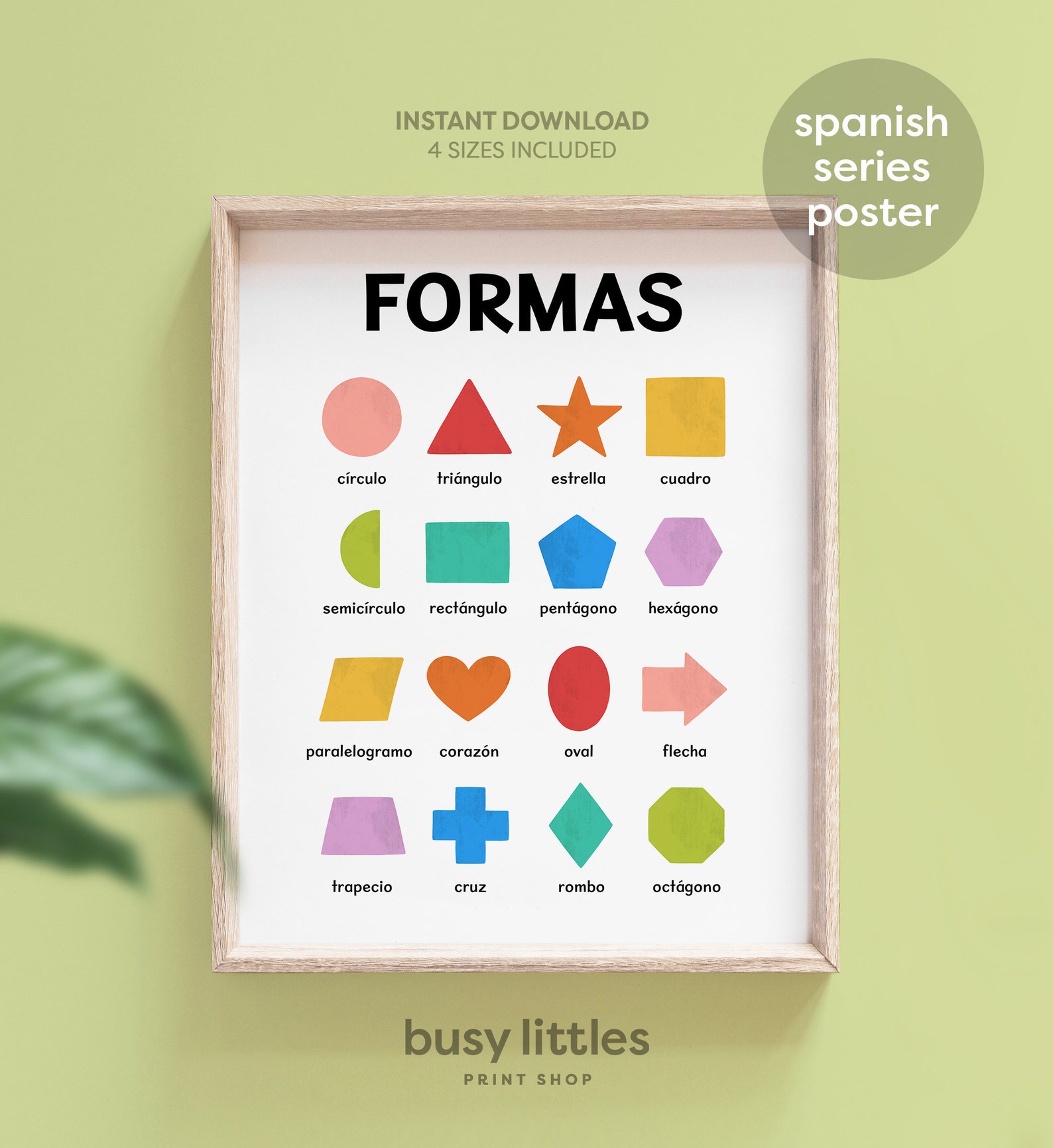 Spanish Shapes Educational Poster Learning Spanish Español | Etsy