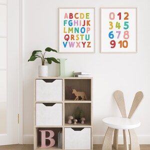 Rainbow Alphabet and Numbers Printable Nursery Art, Nursery Decor ...
