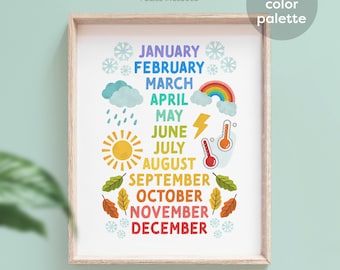 Rainbow Numbers 1-100 Classroom Poster, Nursery Art, Homeschool Print ...