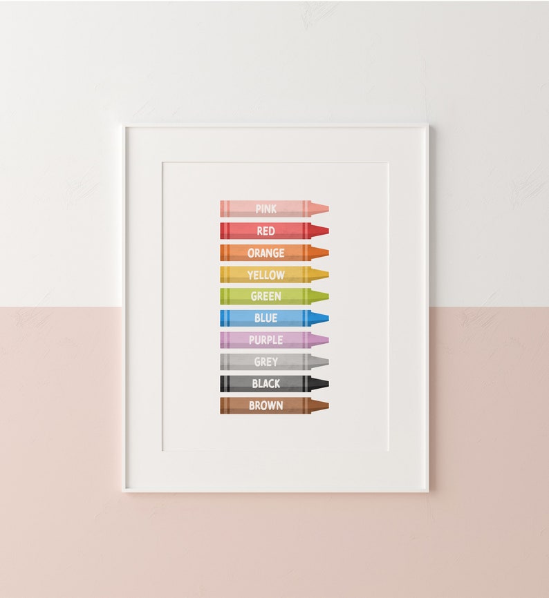 Colors Poster Educational Poster Crayon Homeschool Print | Etsy