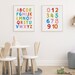Rainbow Alphabet and Numbers Printable Nursery Art Nursery - Etsy