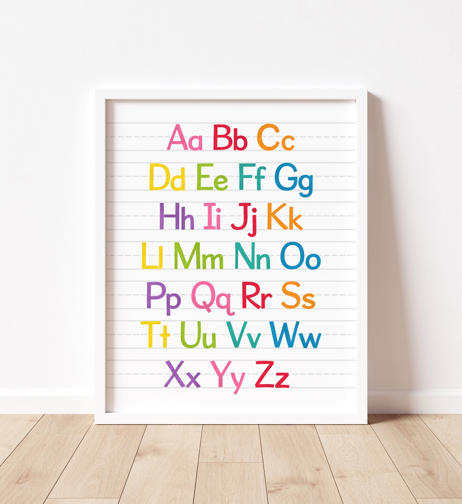 ABC Printable Wall Art Colorful Rainbow Kids Room Nursery - Etsy