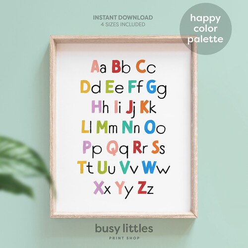 Rainbow Alphabet Nursery Art Homeschool Print Classroom - Etsy