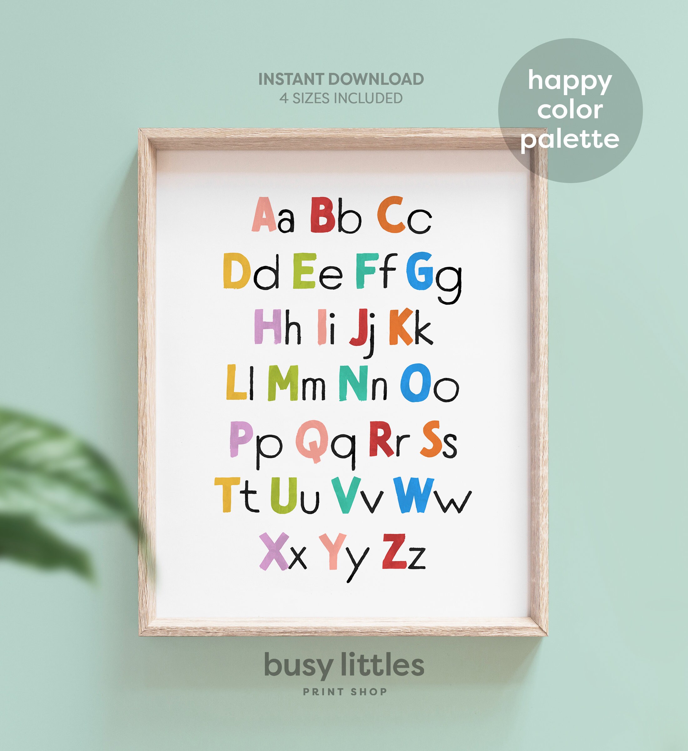 Rainbow Alphabet Poster Nursery Art Homeschool Print ABC | Etsy