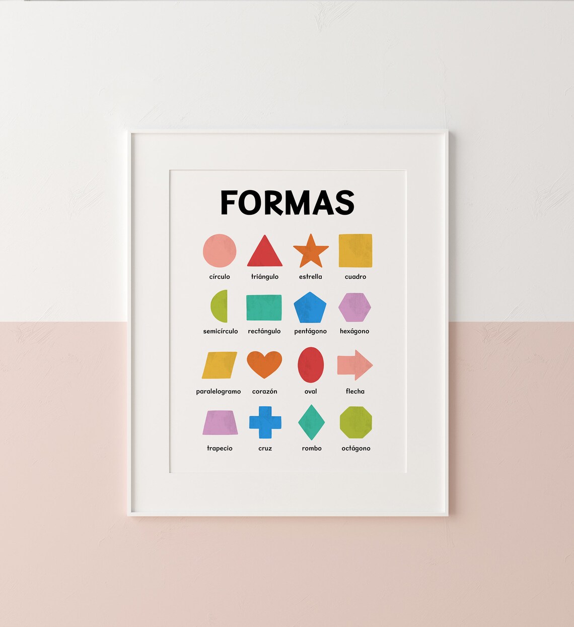 Spanish Shapes Educational Poster Learning Spanish Español | Etsy