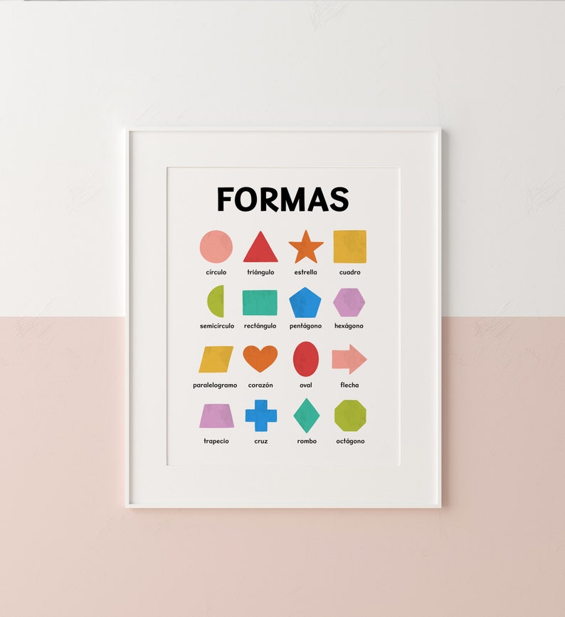 Spanish Shapes Educational Poster Learning Spanish Español | Etsy