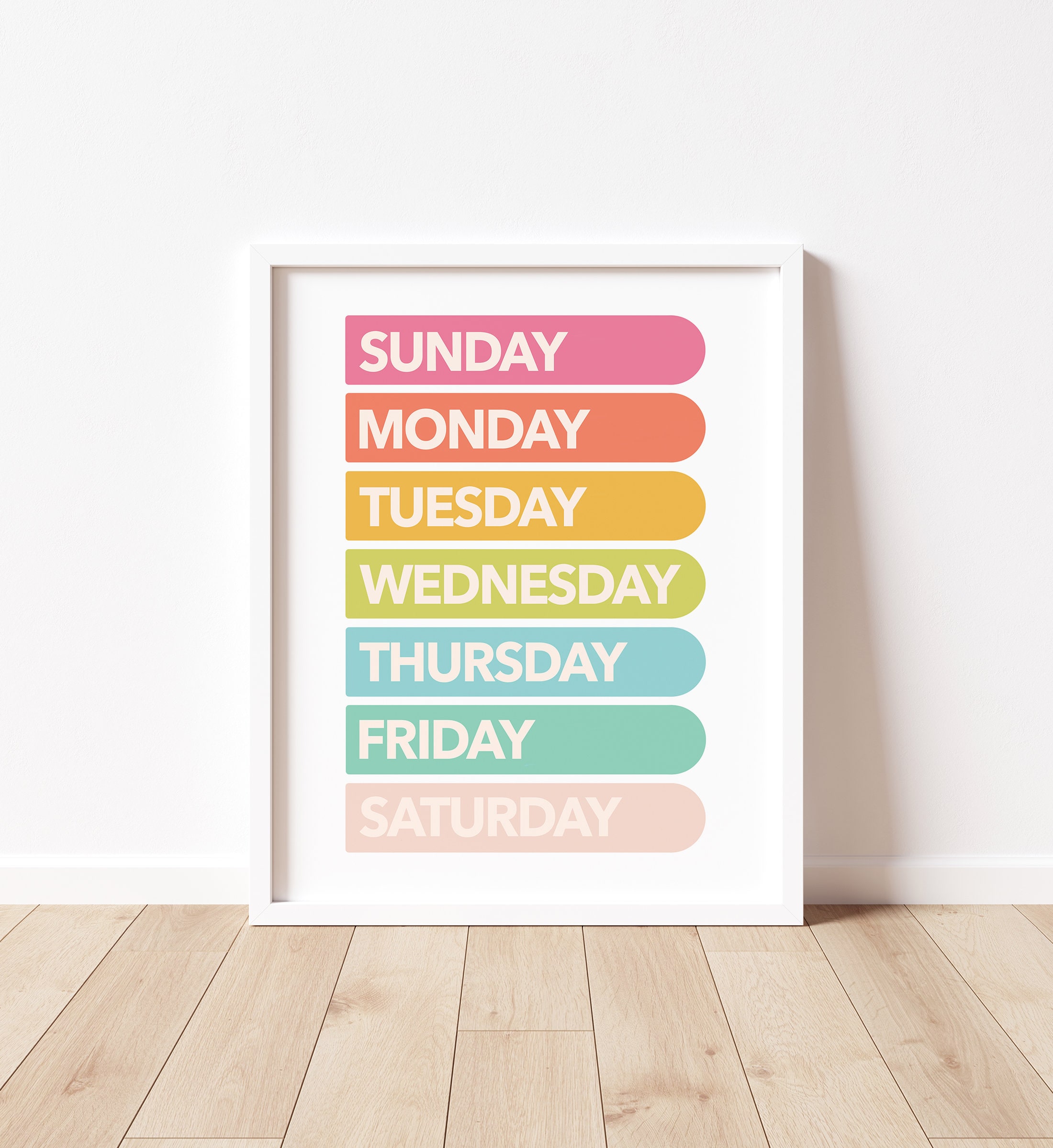 Days of the Week Poster Instant Download Nursery Print - Etsy
