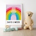 Rainbow Days of the Week Nursery Art Classroom Print - Etsy