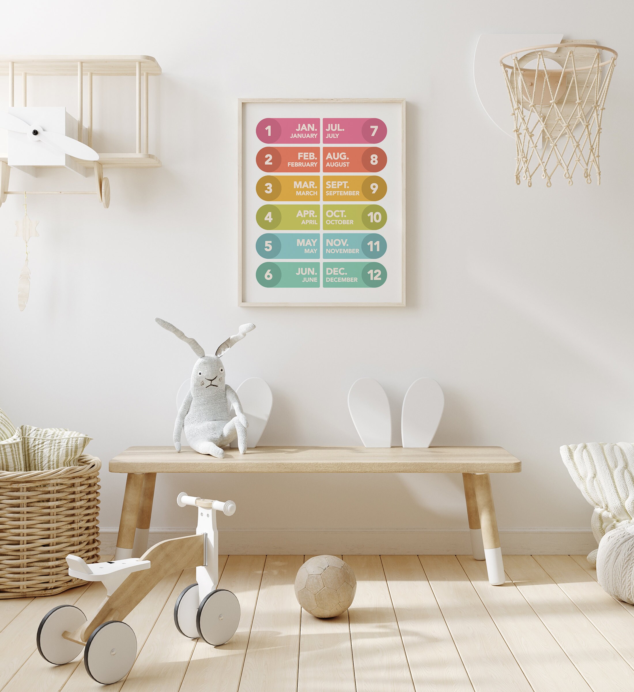 Months of the Year Poster, Learning the Months, Tropical Pastel Colors ...
