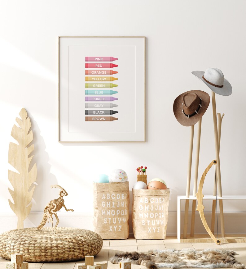 Cartel de colores pastel cartel educativo Crayon Homeschool - Etsy España