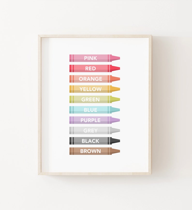Pastel Colors Poster Educational Poster Crayon Homeschool | Etsy