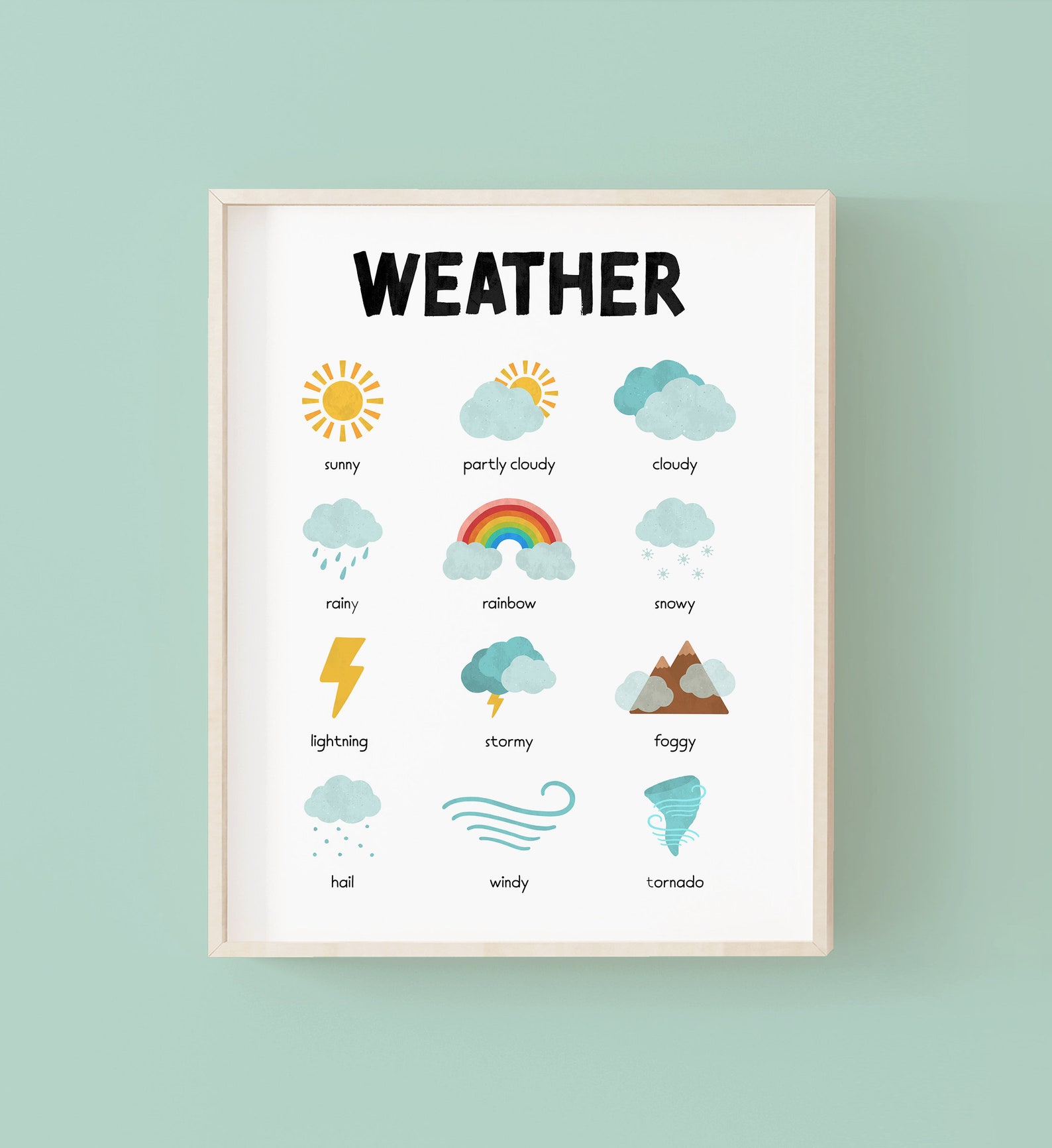 Rainbow Weather Poster Weather Teaching Poster Instant | Etsy