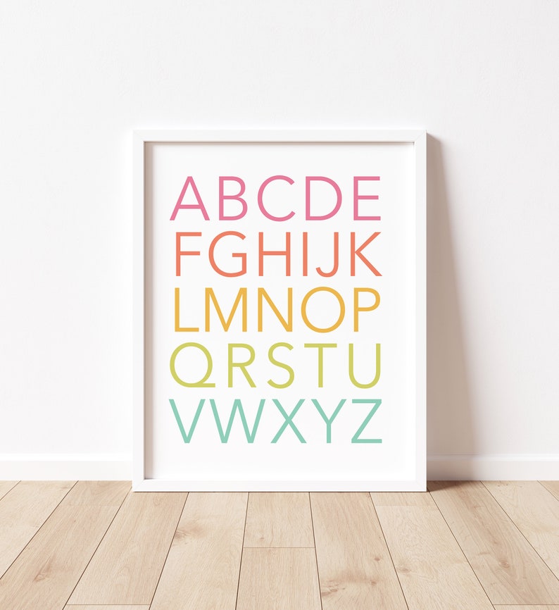 Alphabet Print | Abc's Print | Upper Case Letters | Nursery Print ...