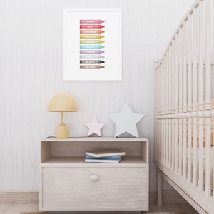 Pastel Colors Poster, Educational Poster, Crayon Homeschool Print ...