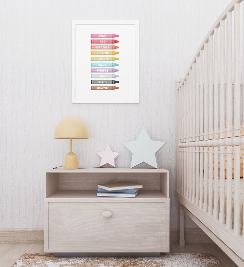 Pastel Colors Poster Educational Poster Crayon Homeschool | Etsy