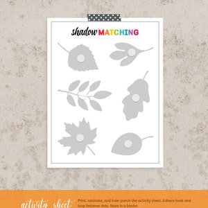 Preschool Fall Busy Binder Printable, Shadow Matching Activity, Busy ...