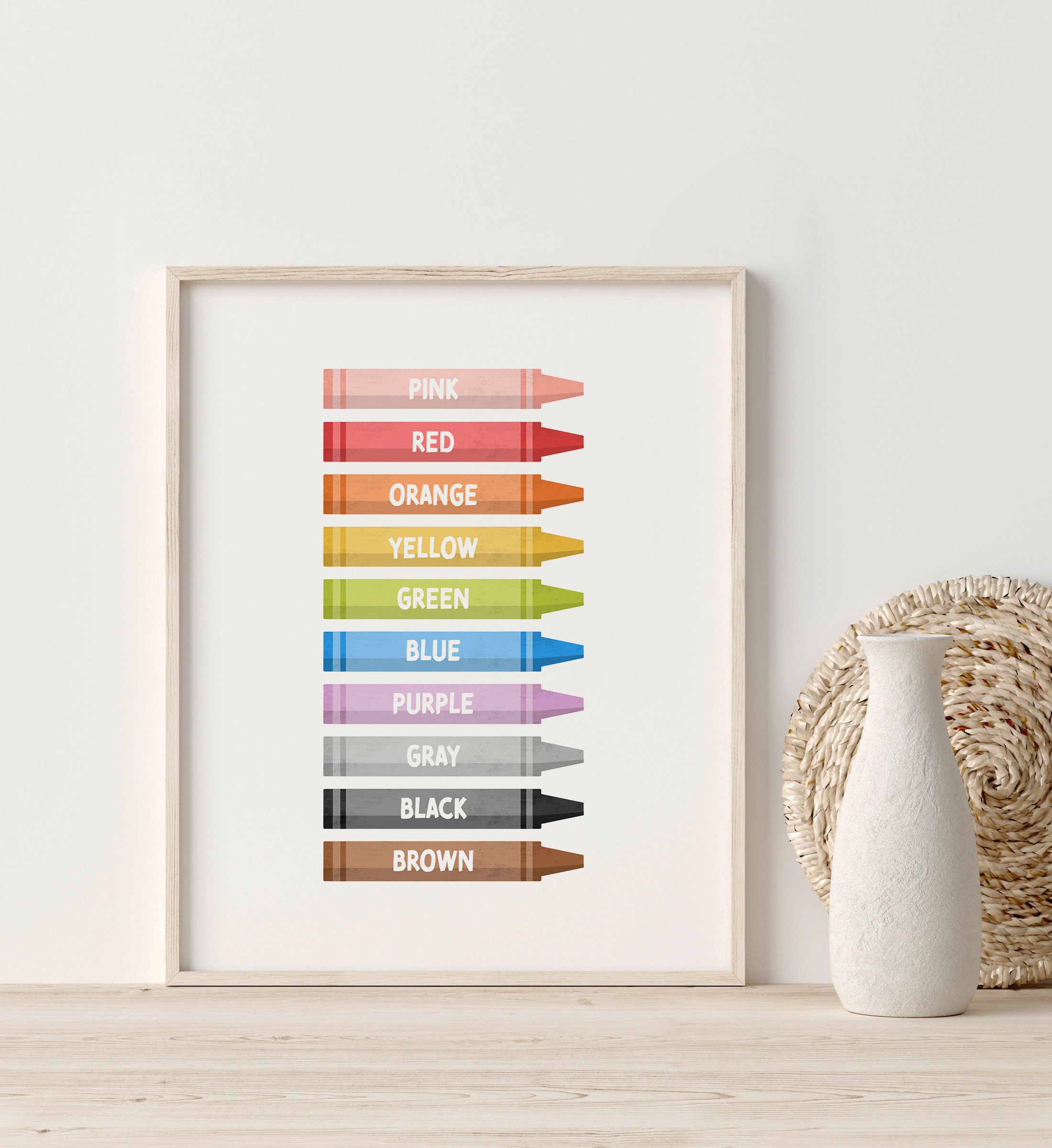 Colors Poster Educational Poster Crayon Homeschool Print | Etsy