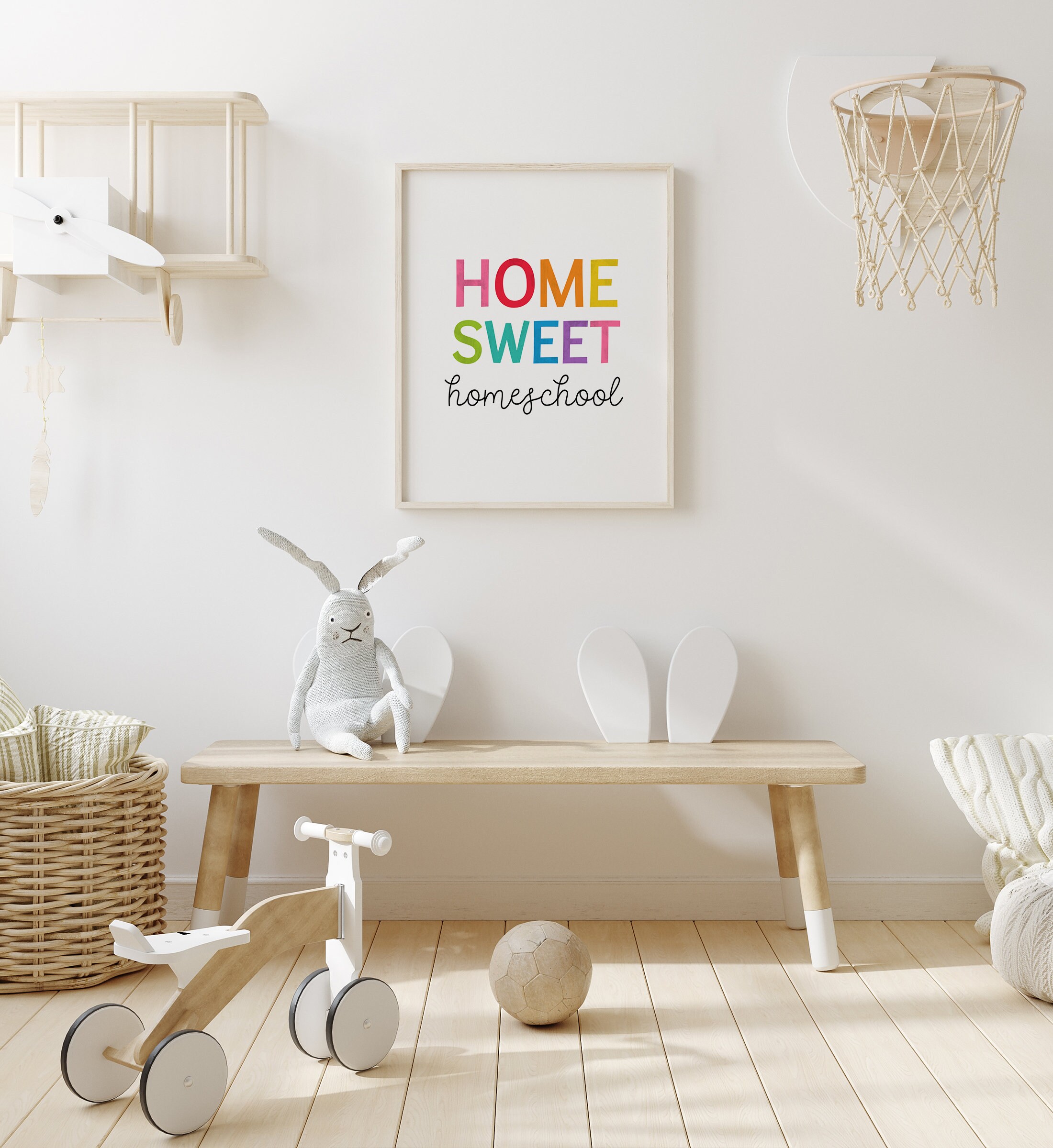 Home Sweet Homeschool Rainbow Classroom Sign Printable | Etsy